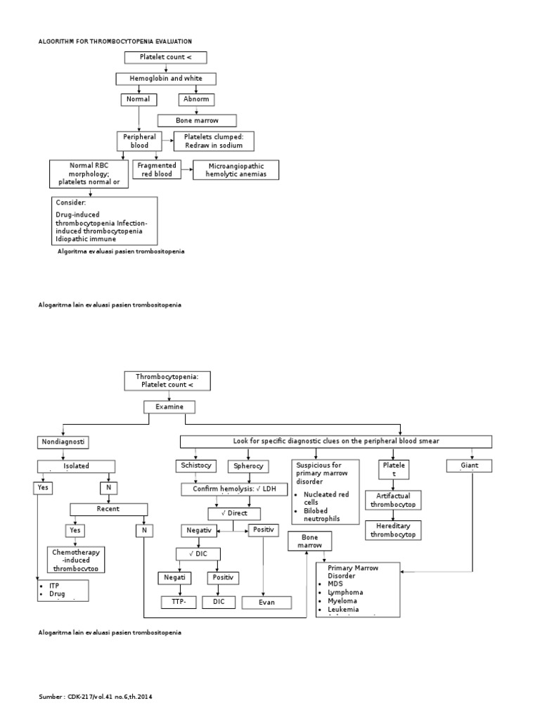 Thrombocytopenia Evaluation Algorithm | PDF