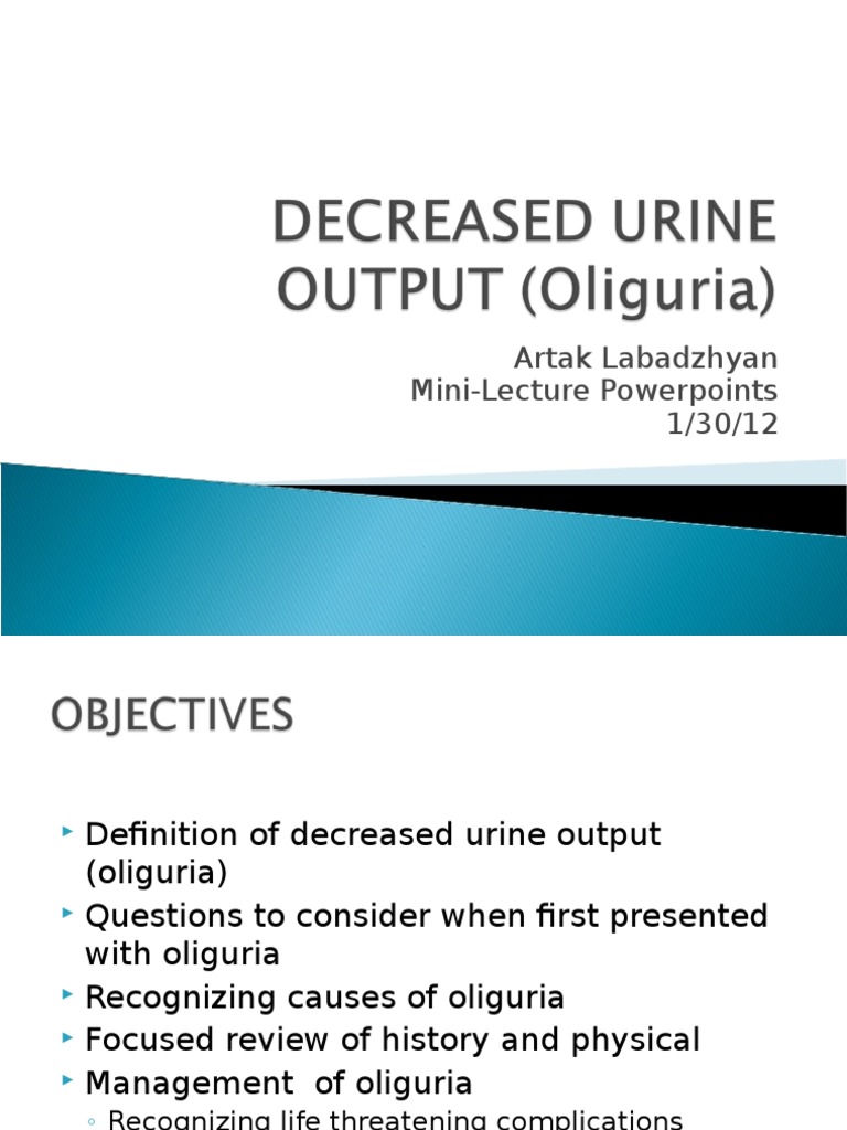 Decreased Urine Out Put | PDF | Medical Specialties | Clinical Medicine