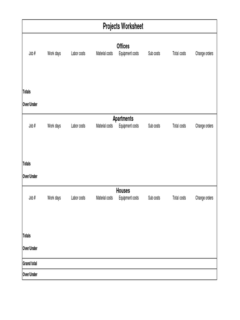 Projects Worksheet: Offices | PDF | Computers