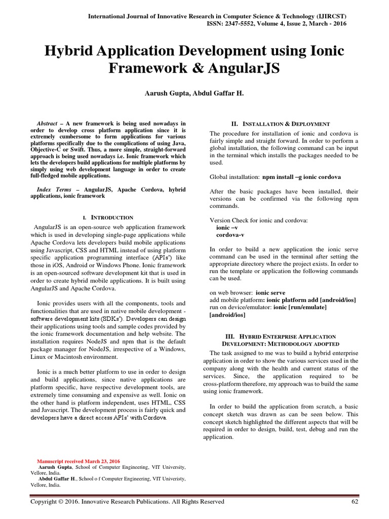 Hybrid Application Development Using Ionic Framework & Angularjs | PDF | Angular Js ...