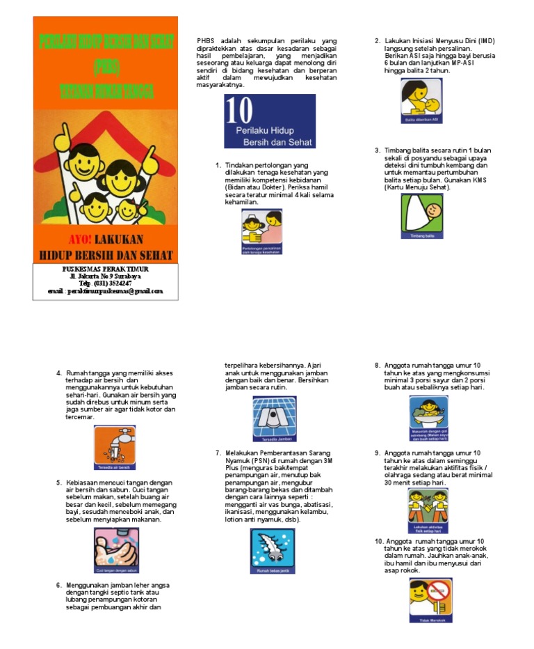 Contoh Leaflet Desain - PHBS | PDF