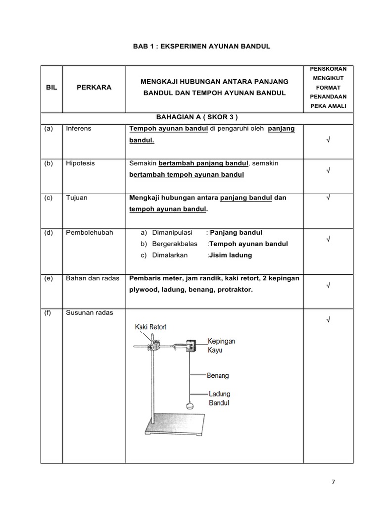 Eksperimen Ayunan Bandul Tingkatan 4 | PDF | Metode & Bahan Ajar ...