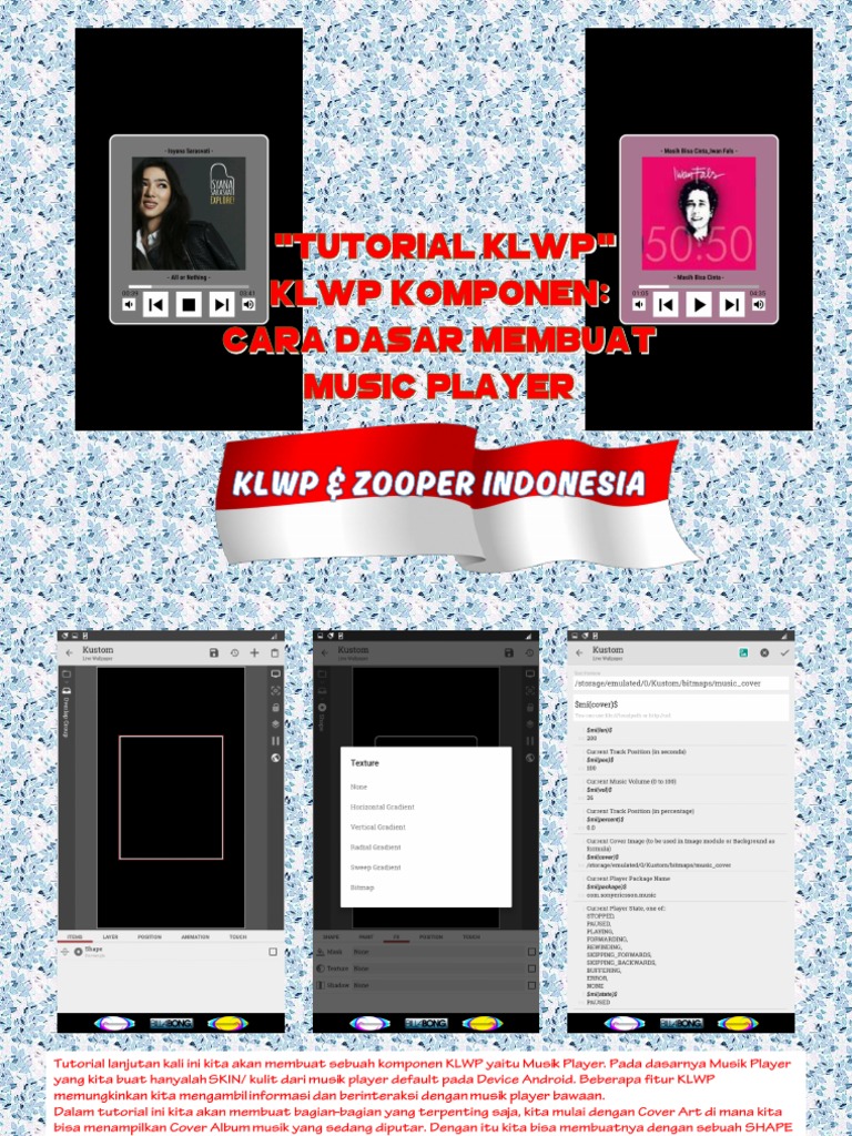 Tutorial Komponen KLWP Cara Dasar Membuat Musik Player | PDF
