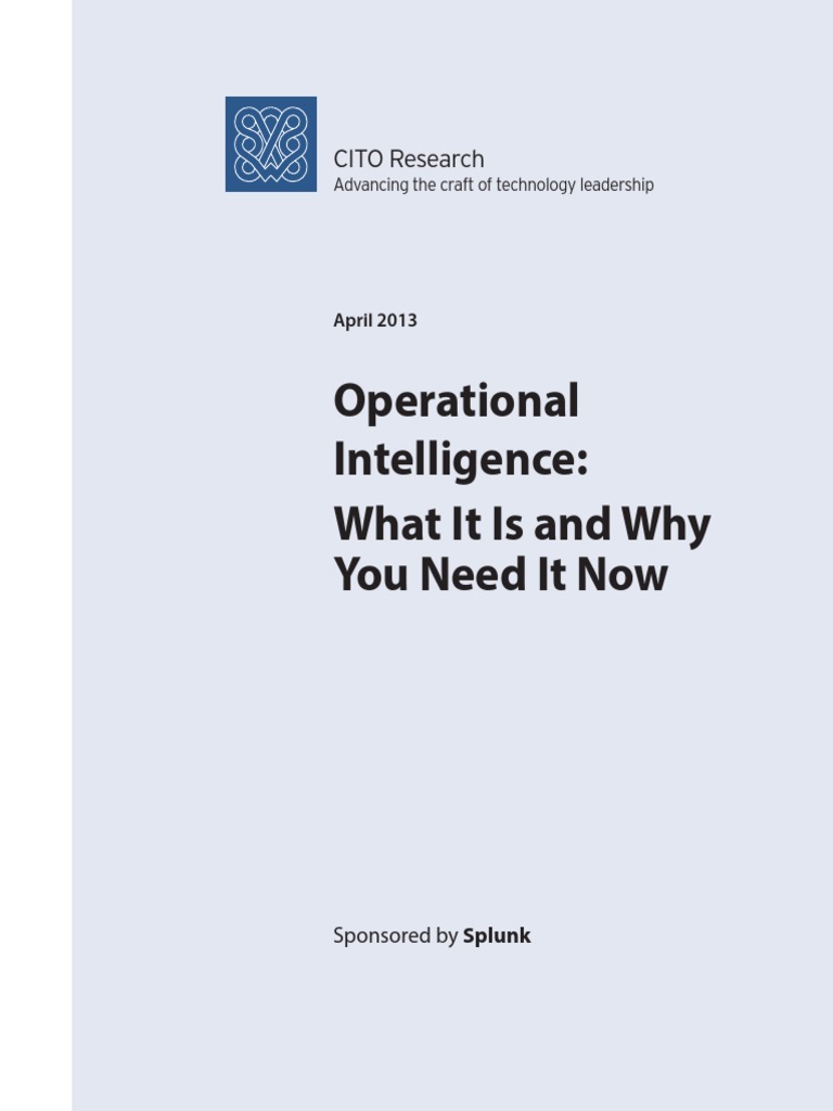 Understanding Operational Intelligence | PDF | Business Intelligence ...
