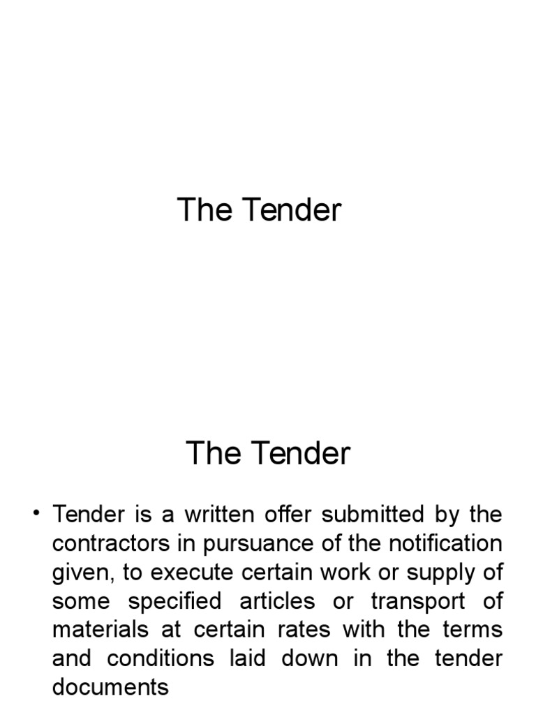 The Tender Process Explained in Detail | PDF | Guarantee | Social ...