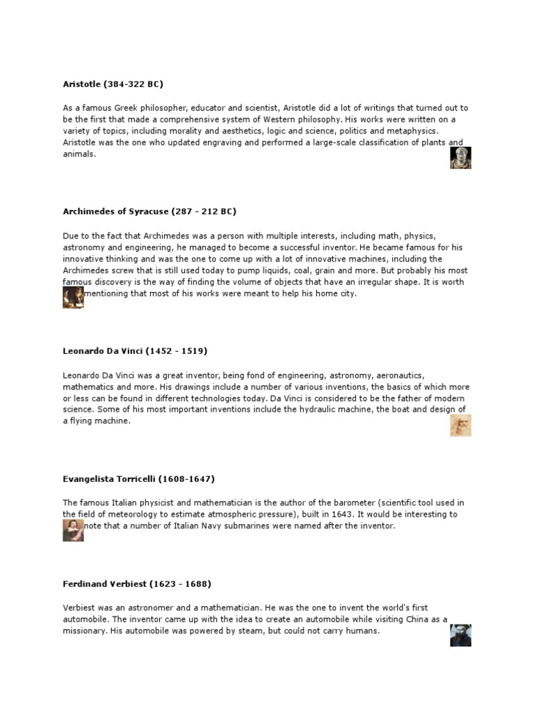 Aristotle Inventions