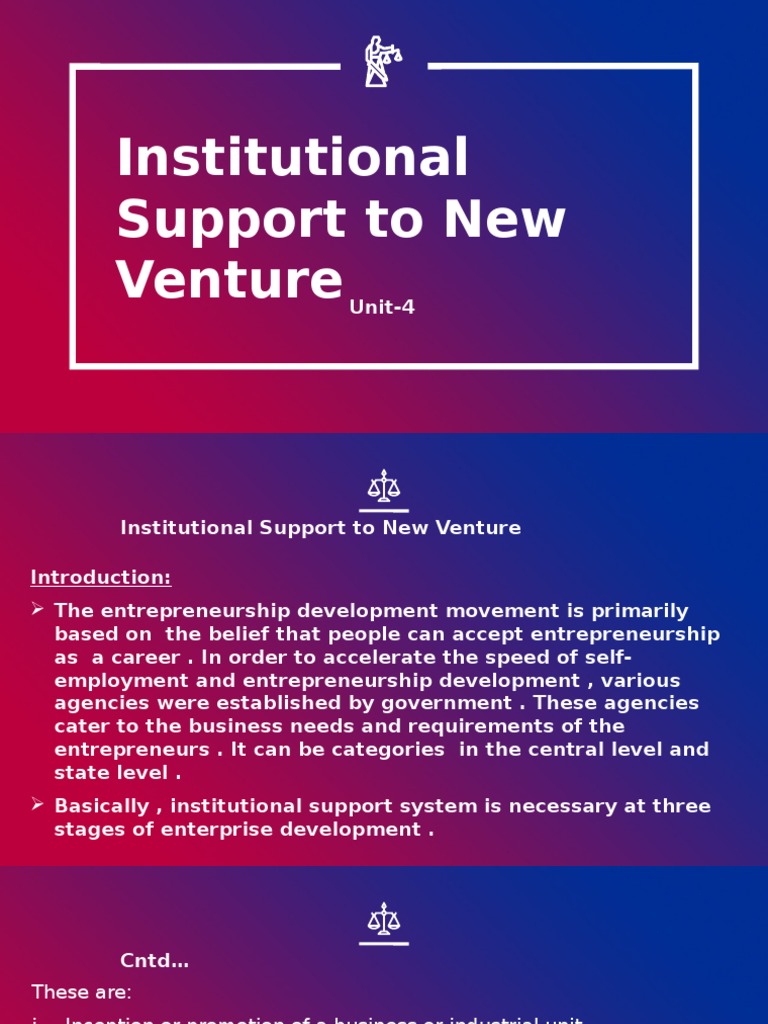 Institutional Support (Unit4) | Download Free PDF | Venture Capital ...