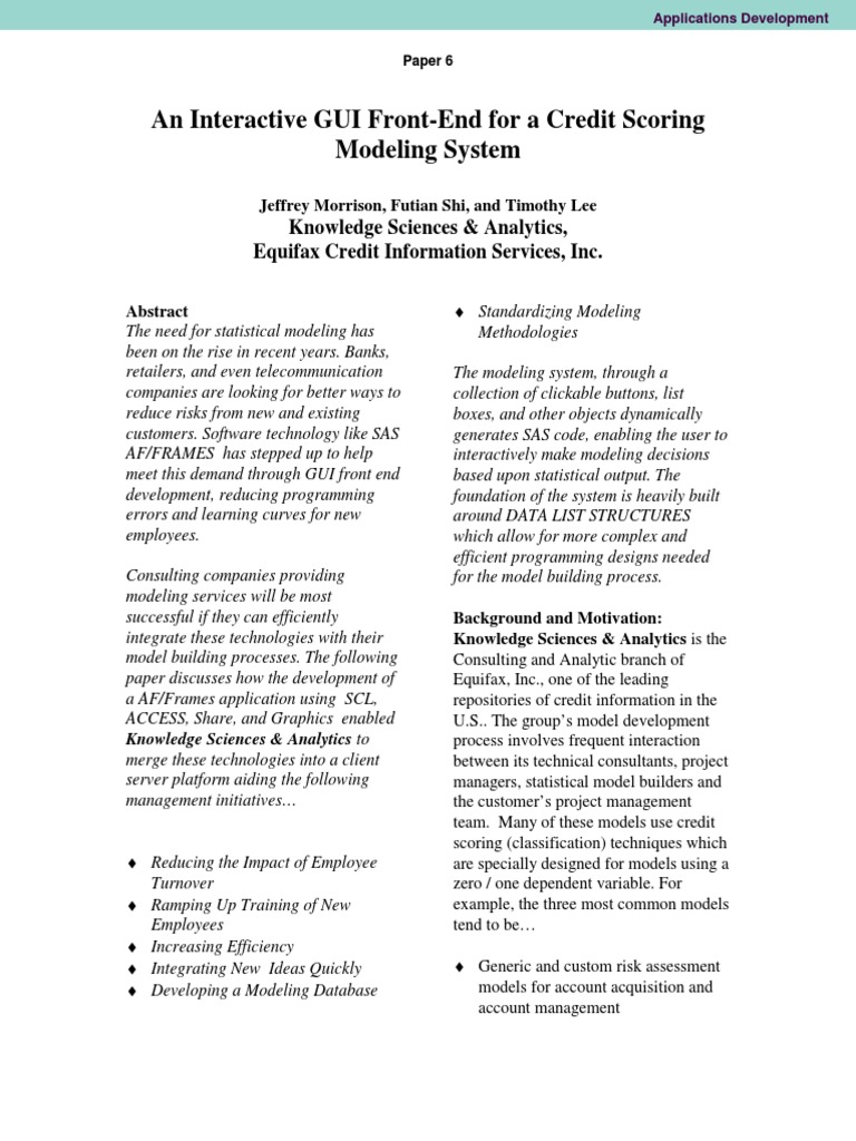 SAS Based GUI For Credit Scoring | PDF | Sas (Software) | Regression ...