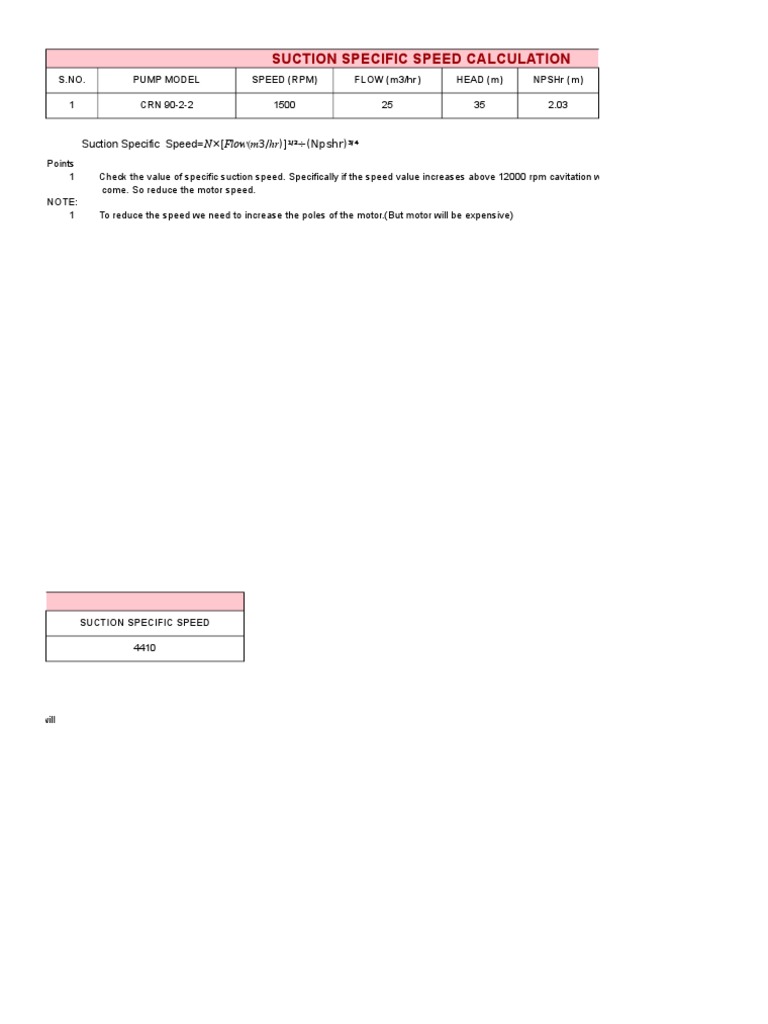 Suction Specific Speed Calculation Guide | PDF