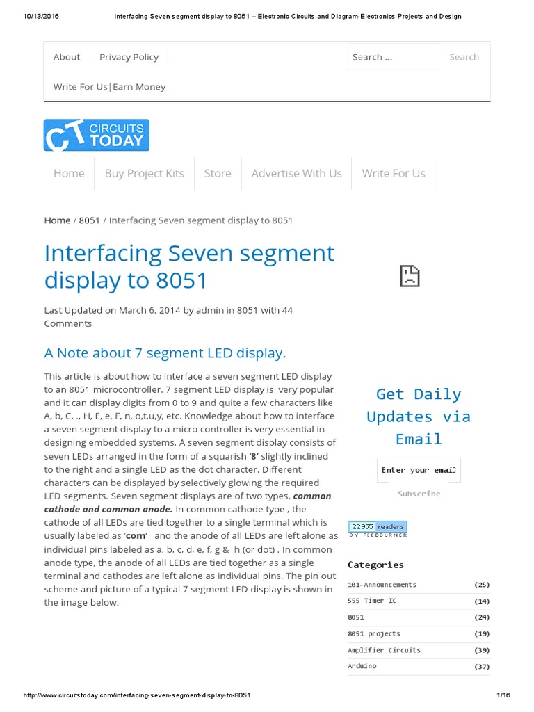 Interfacing Seven Segment Display To 8051 | PDF | Electronic Circuits | Electronics