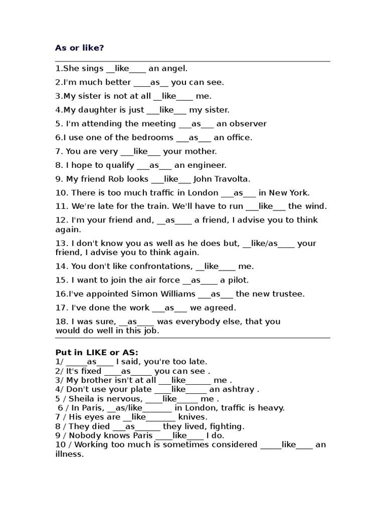 As or Like | PDF