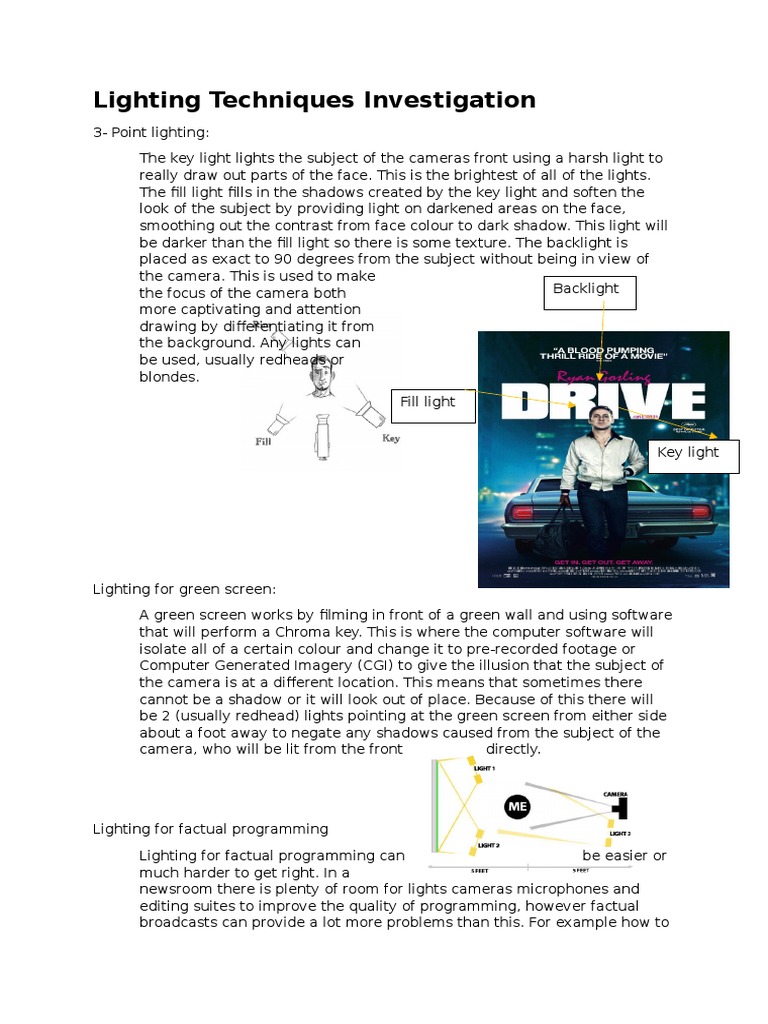 Lighting Techniques Investigation | PDF | Imaging | Light