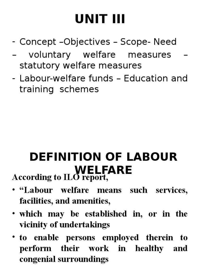 Labour Welfare: Concepts and Objectives | PDF | Vocational Education ...