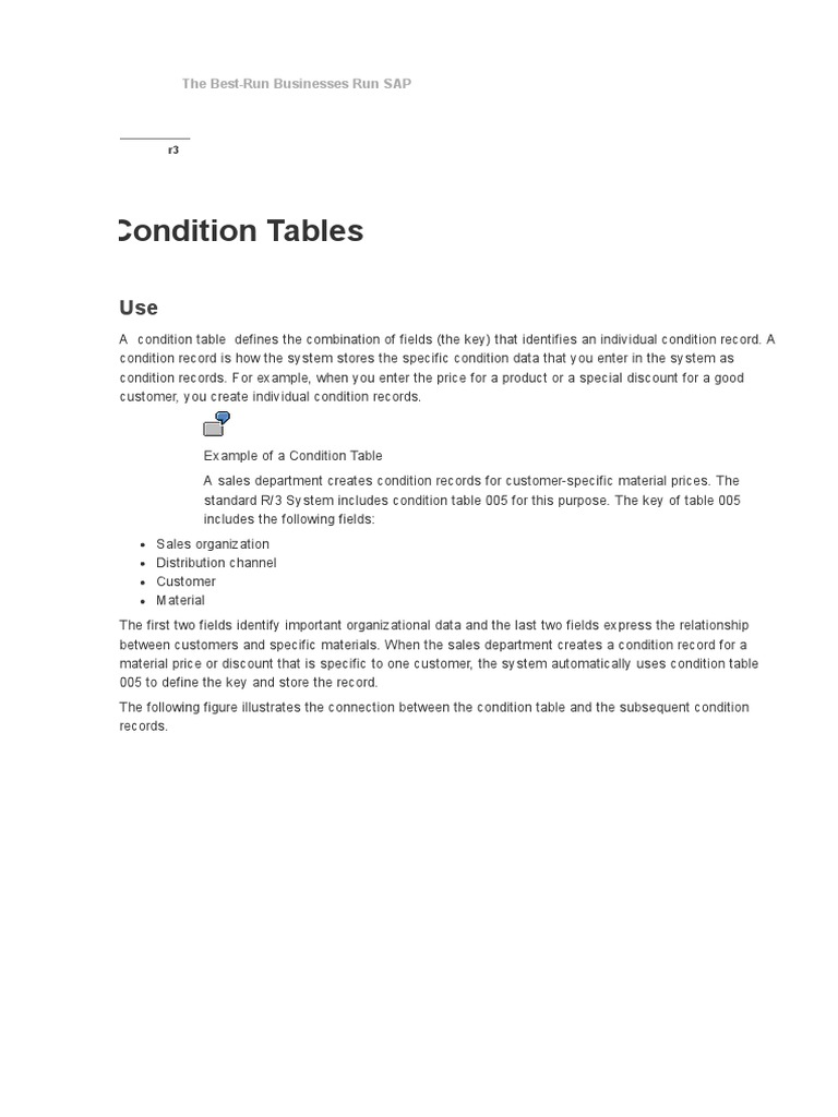 Condition Tables - Pricing and Conditions (SD-BF-PR) - SAP Library | PDF | Computer Data ...