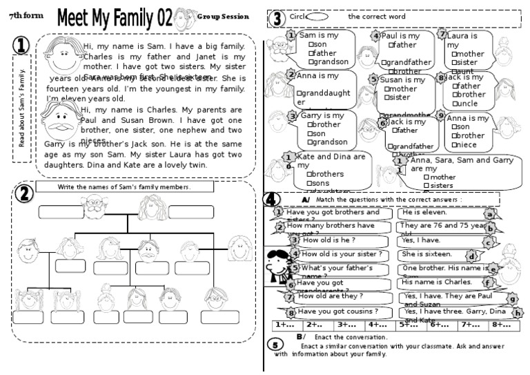 Family Vocabulary Practice | PDF