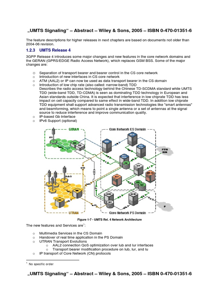 UMTS Signaling & Release 4 Features | PDF