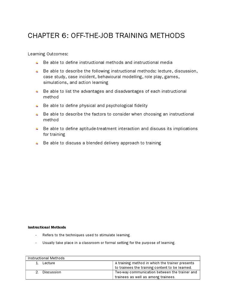 Chapter 6: Off-the-Job Training | PDF | Simulation | Case Study