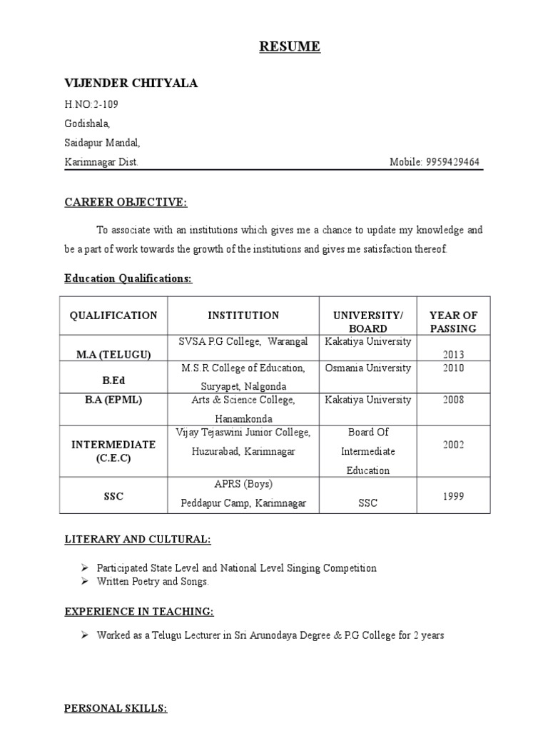 Vijender Resume | PDF