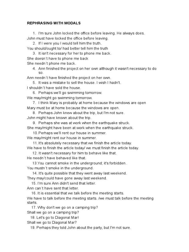 Modals With Keys | PDF