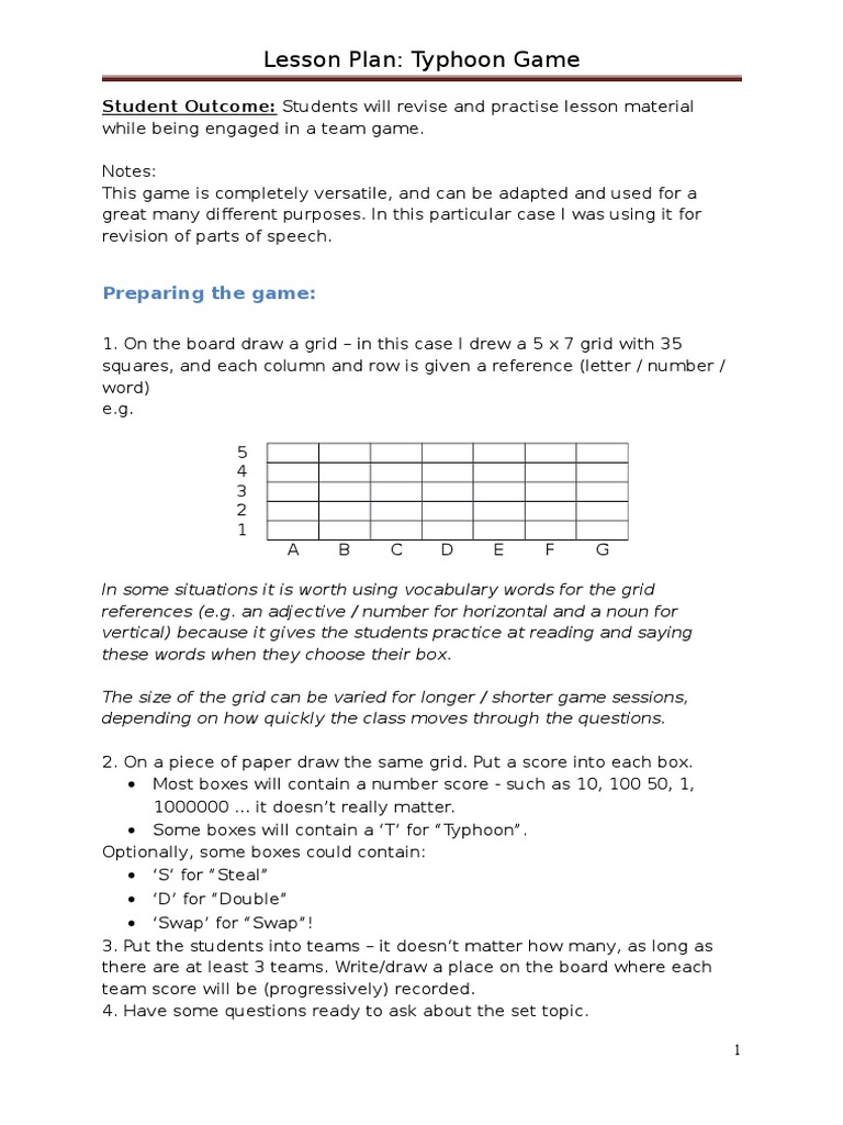 Lesson Plan Typhoon | PDF | Lesson Plan | Semiotics
