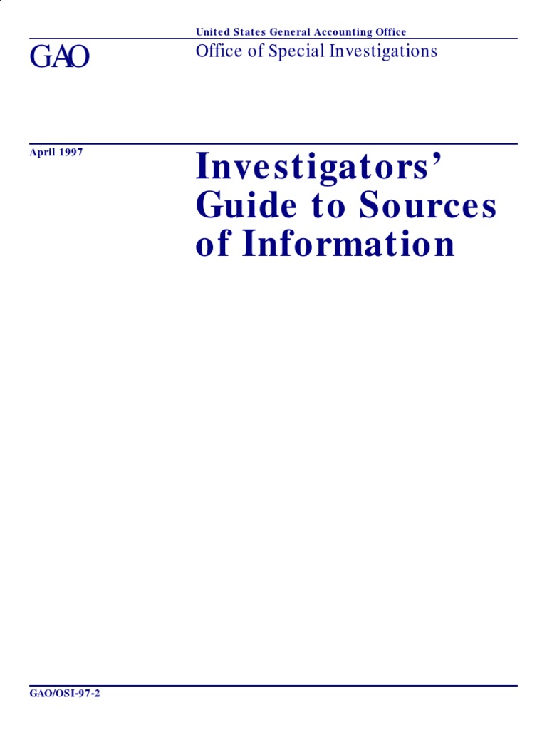 2016 11 17 Investigators Guide To Sources of Information | PDF | Bureau ...