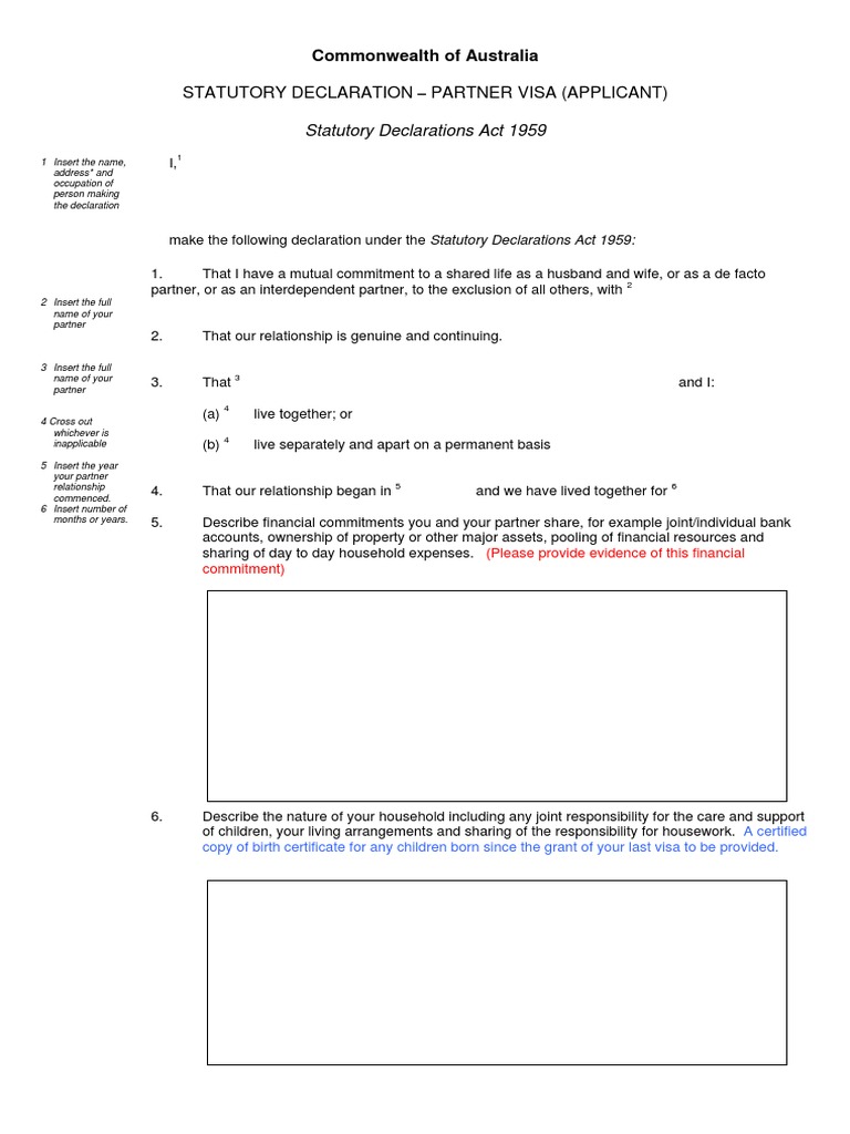 Stat - Dec - Applicant - For Partner Visa-3 | PDF | Accountant | Australia