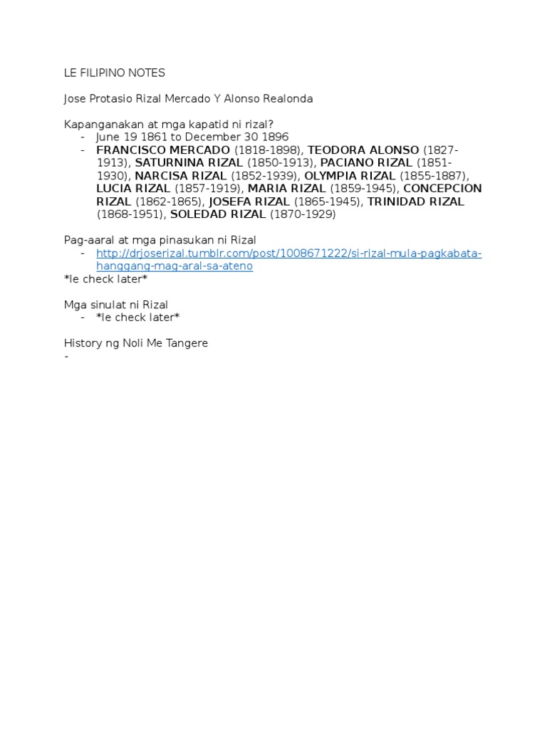 Le Filipino Notes | PDF