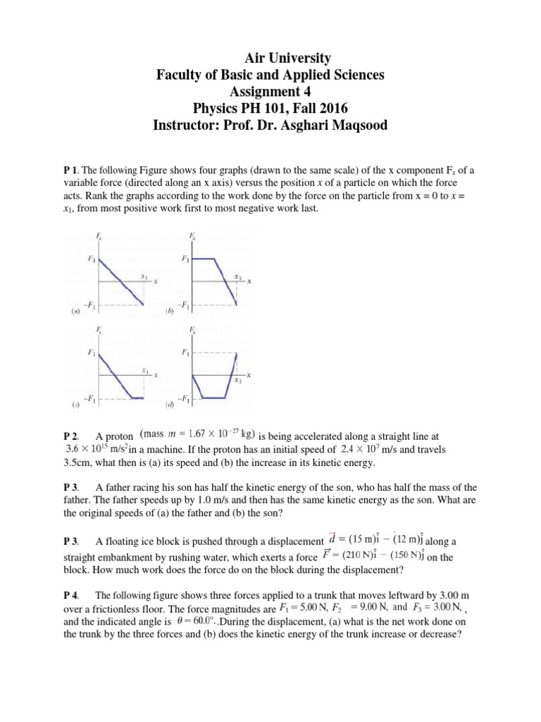 Assignment | PDF | Force | Kinetic Energy