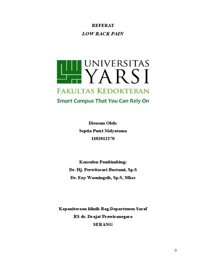 Referat Low Back Pain | PDF