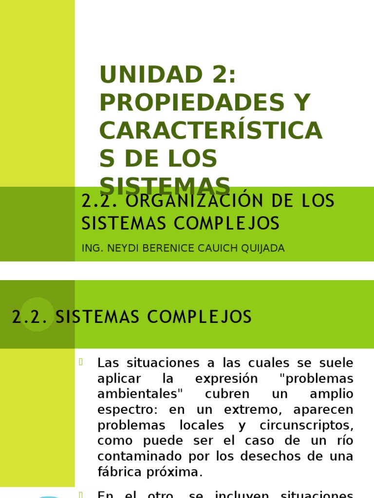 2.2. Organización de Los Sistemas Complejos | PDF | Sistema | Science