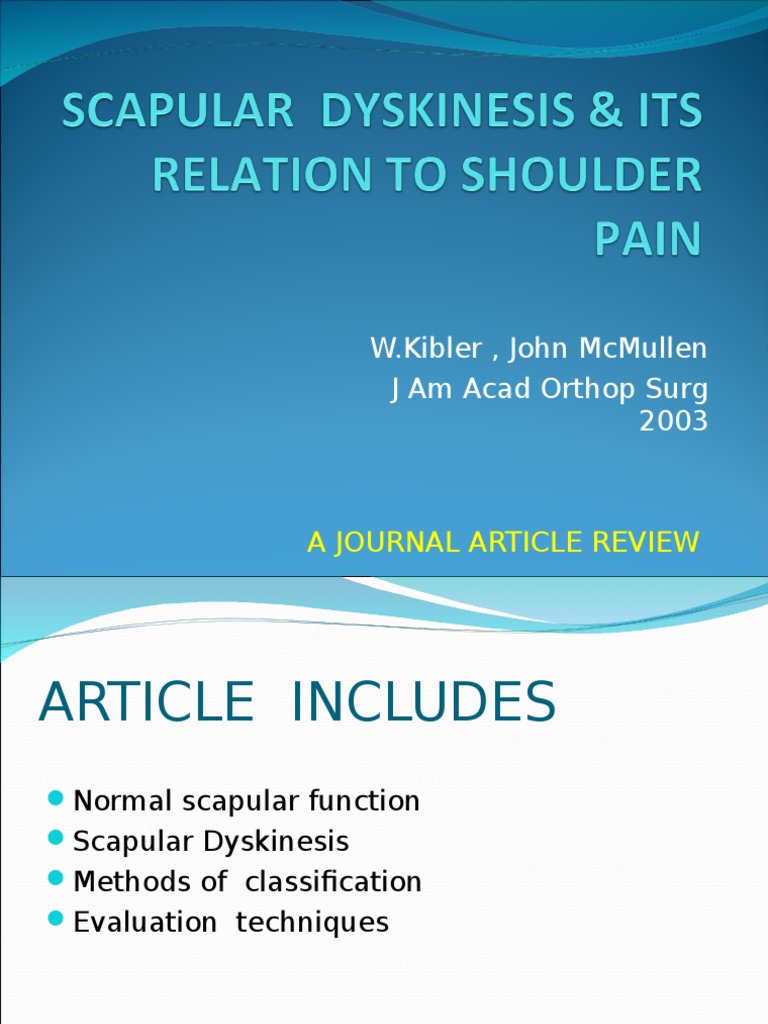 Scapular Dyskinesis: Evaluation and Rehab | PDF | Shoulder | Anatomical ...