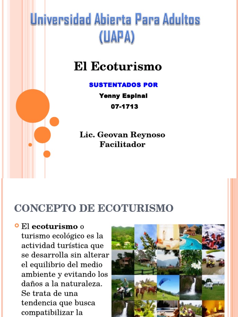 Ecoturismo Diapositiva | PDF