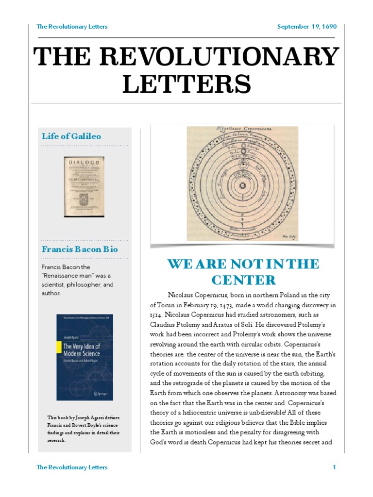Revolutionary Letters | PDF | Nicolaus Copernicus | Galileo Galilei