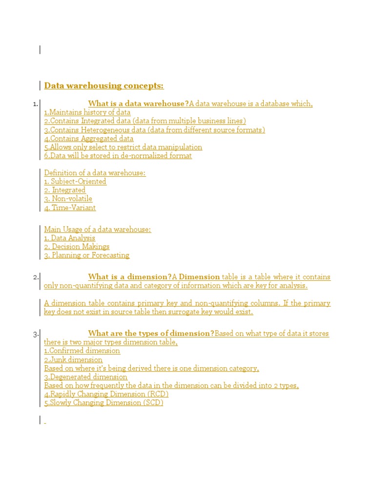 Data Warehousing Concepts | PDF | Data Warehouse | Data Management Software