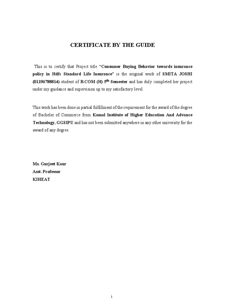 Certificate by The Guide | PDF | Academia | Cognition