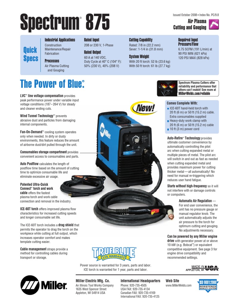 Miller Spectrum 875 Xtreme | PDF | Switch | Mechanical Engineering