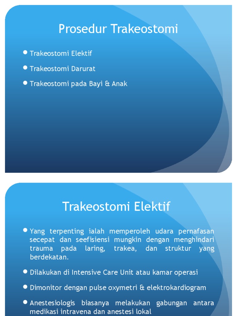 Prosedur Trakeostomi pada Anak dan Bayi | PDF