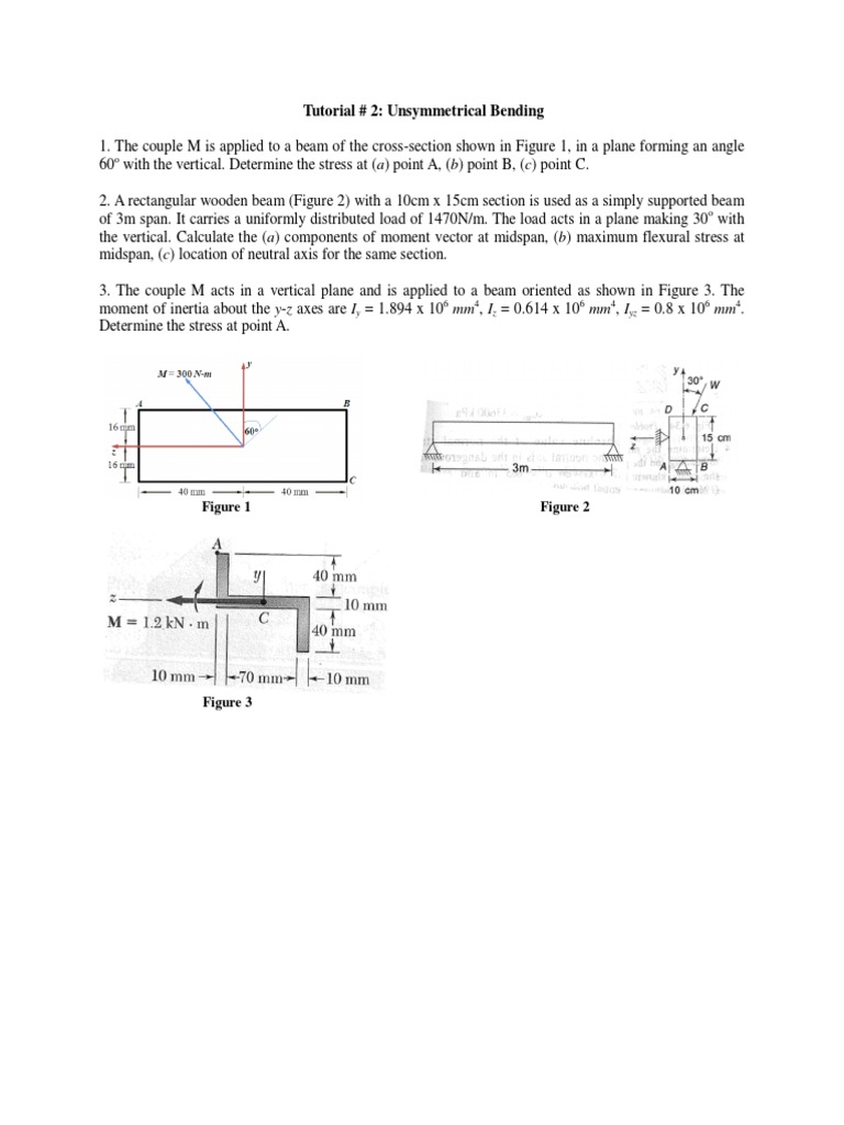 Tutorial # 2: Unsymmetrical Bending | PDF