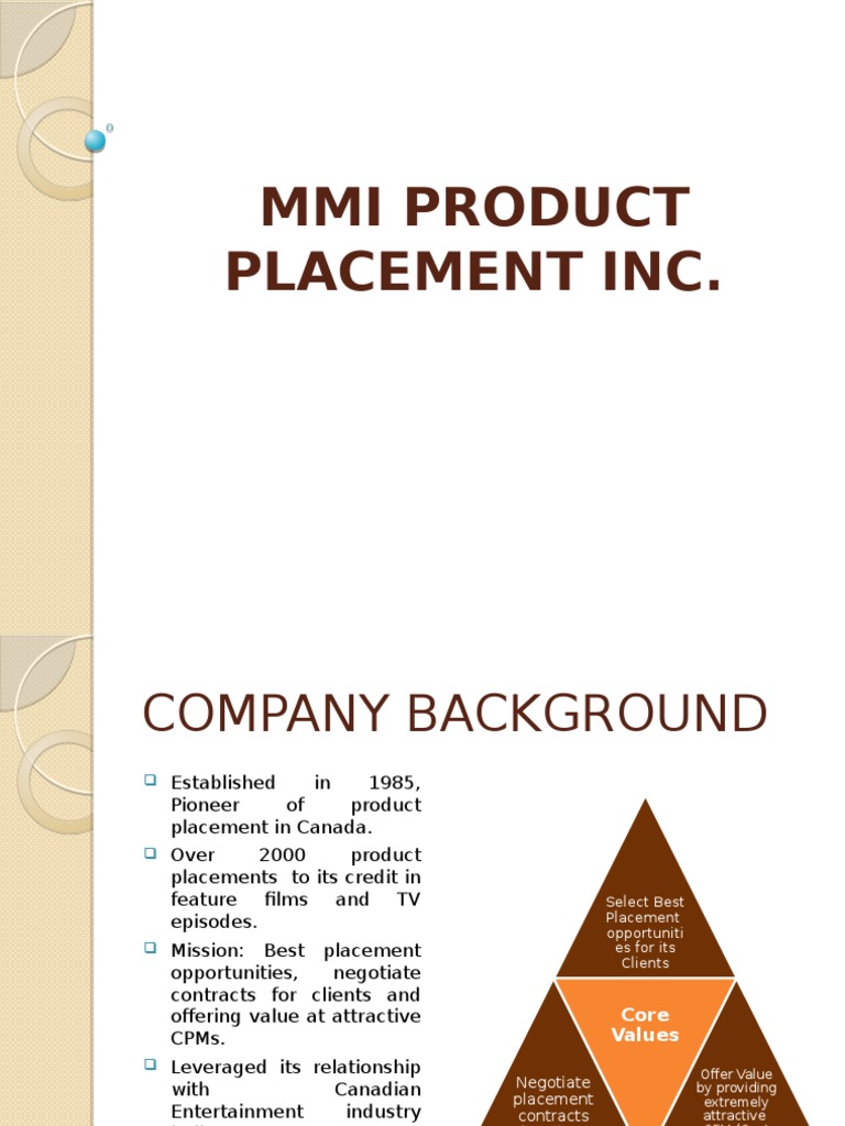 MMI Product Placement Inc. | PDF | Audience Measurement | Business