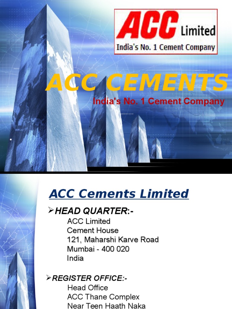 Acc Cements: India's No. 1 Cement Company | PDF | Business | Investing