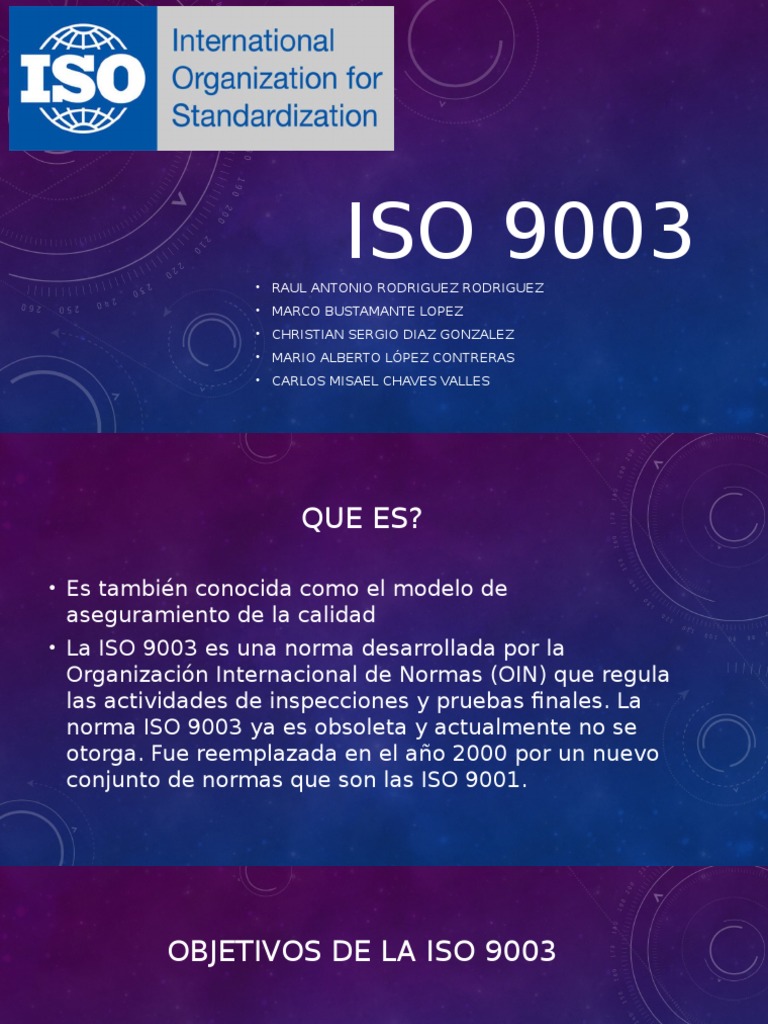 Iso 9003 | PDF | Organización internacional para la estandarización ...