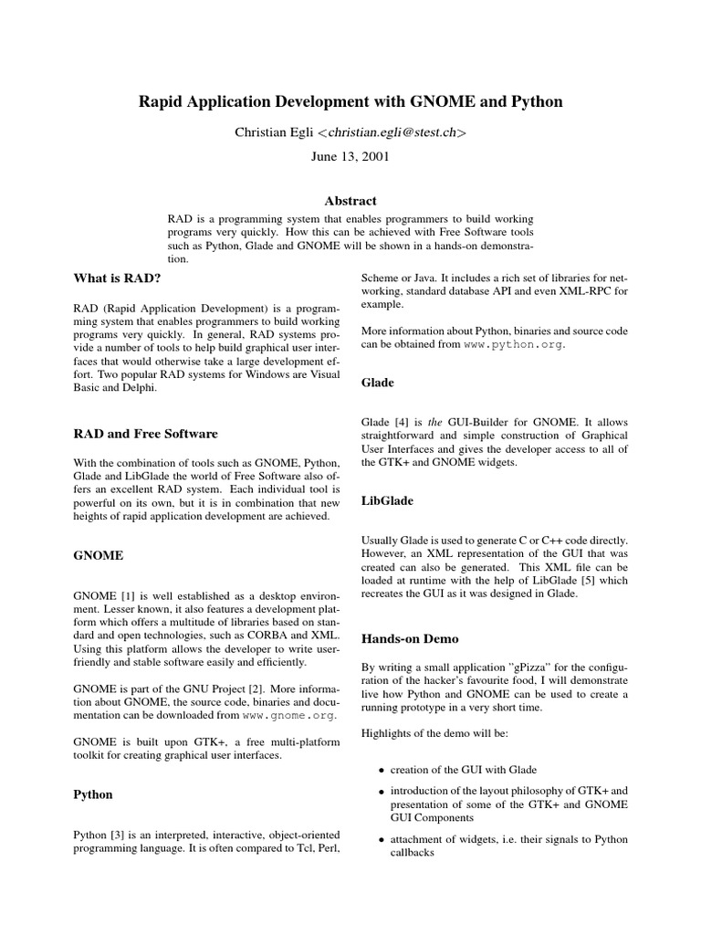 Python Glade Gtk Egli Pdf Graphical User Interfaces Python