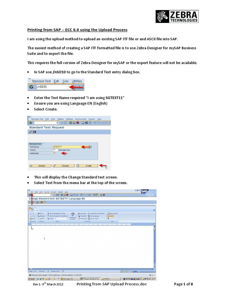 Printing From SAP Upload Process | PDF | File Format | Computer File