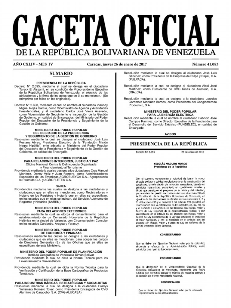 Gaceta Oficial de La República Bolivariana de Venezuela Nro. 41.083 | PDF | Venezuela | Presupuesto