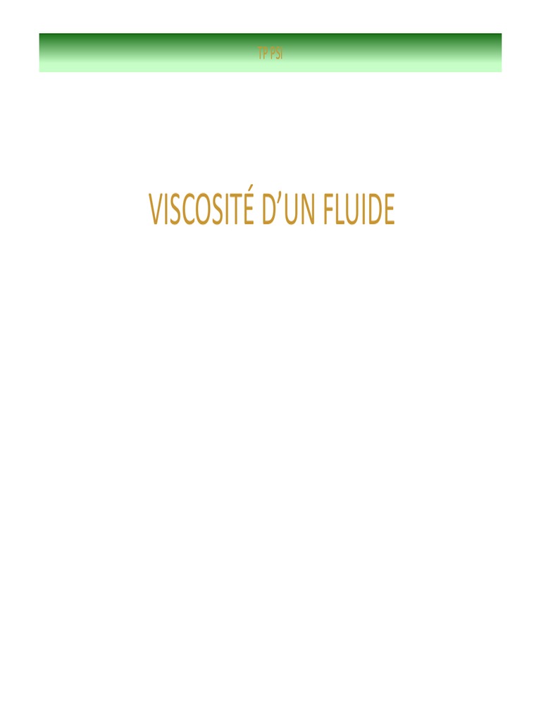 TP Viscosite | PDF | Viscosité | Fluide