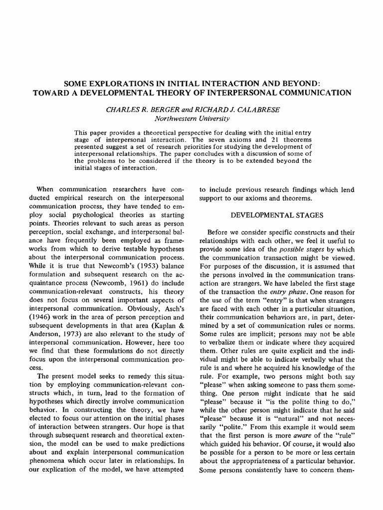 Berger 1975 | Download Free PDF | Interpersonal Relationships ...