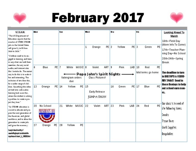 February Calendar | PDF