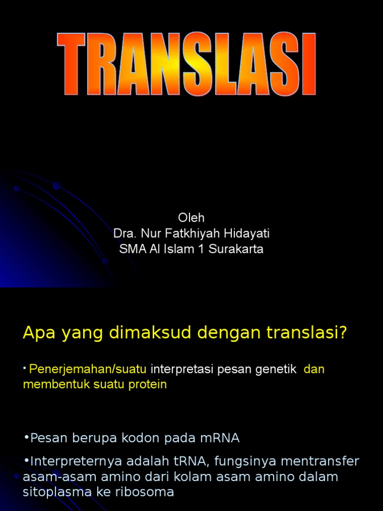 Proses Translasi dan Peran tRNA | PDF