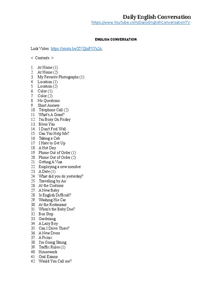 Speaking English Conversation Practice | PDF | Business | Leisure