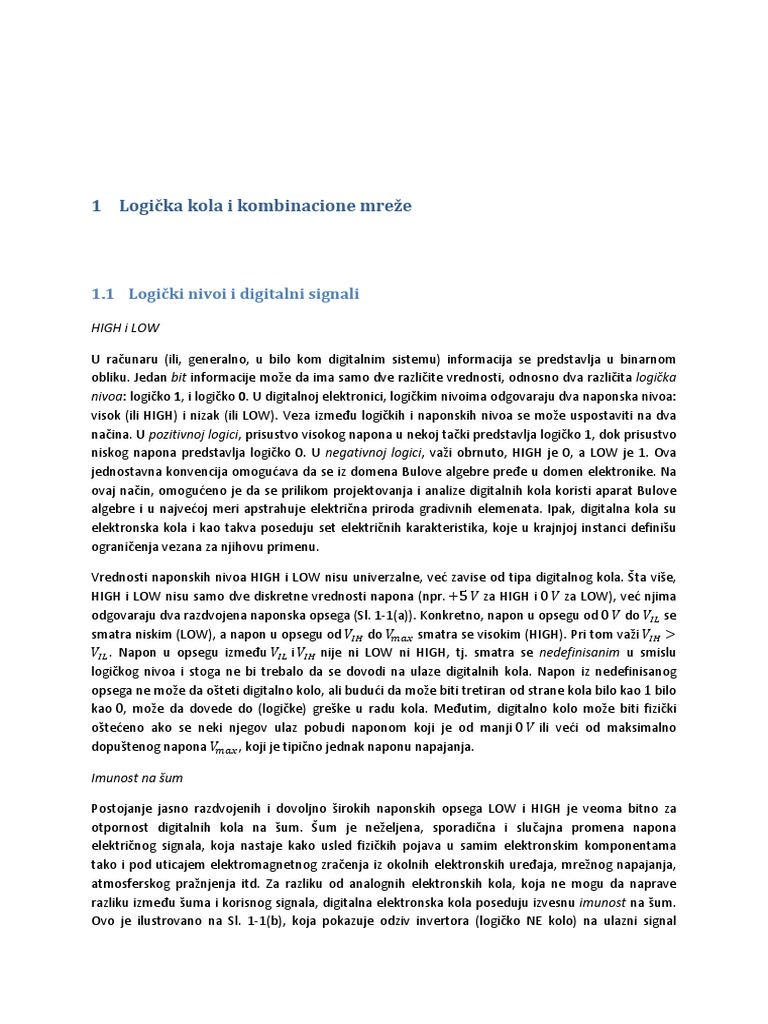 Logicka Kola I Kombinacione Mreze PDF | PDF
